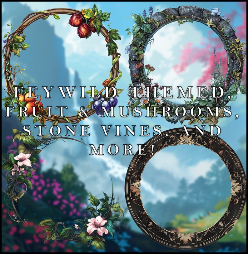 31 Floral TTRPG Token Frames for Vtts - Etsy