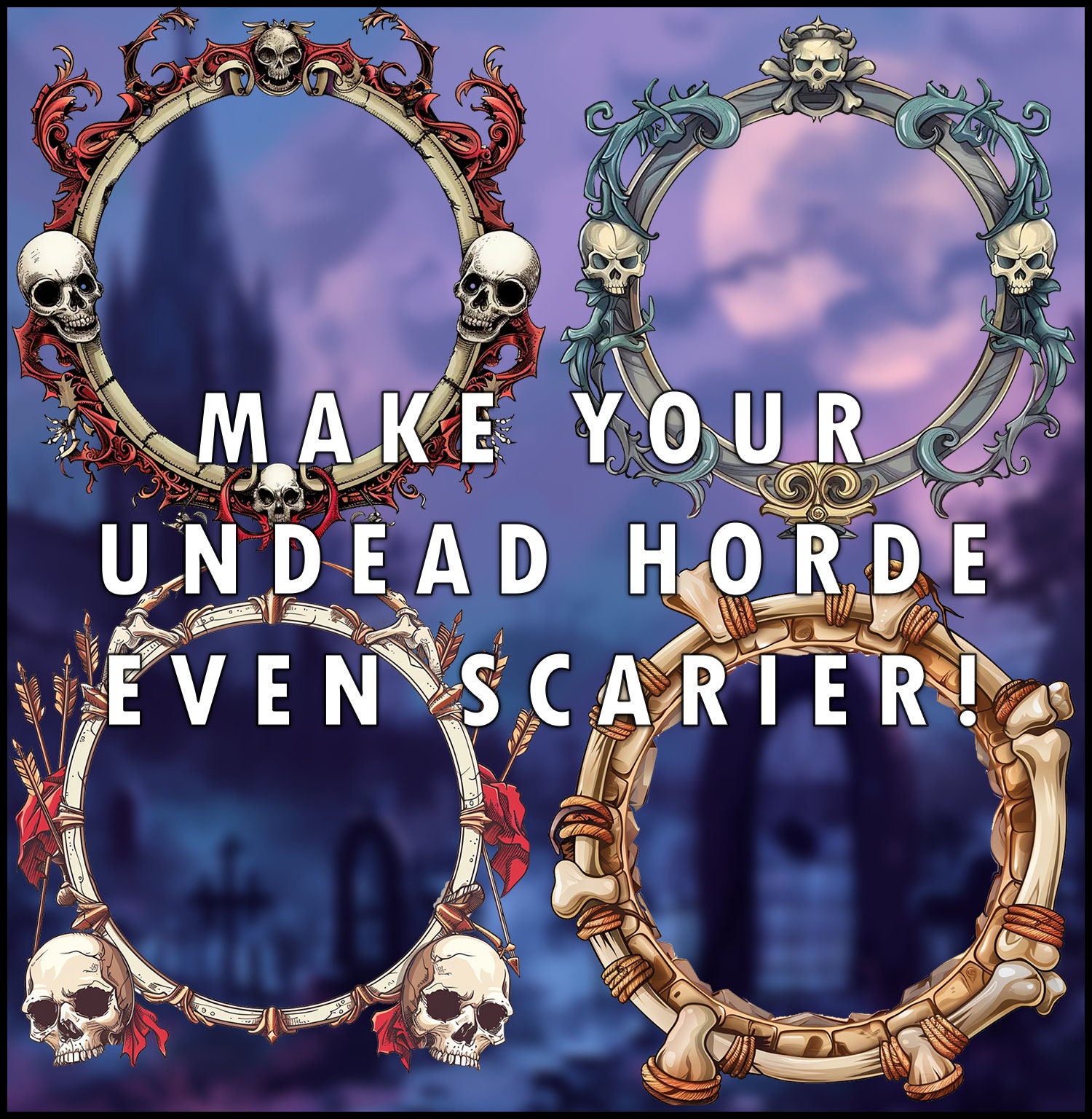 31 Skull and Bone TTRPG Token Frames for Vtts - Etsy