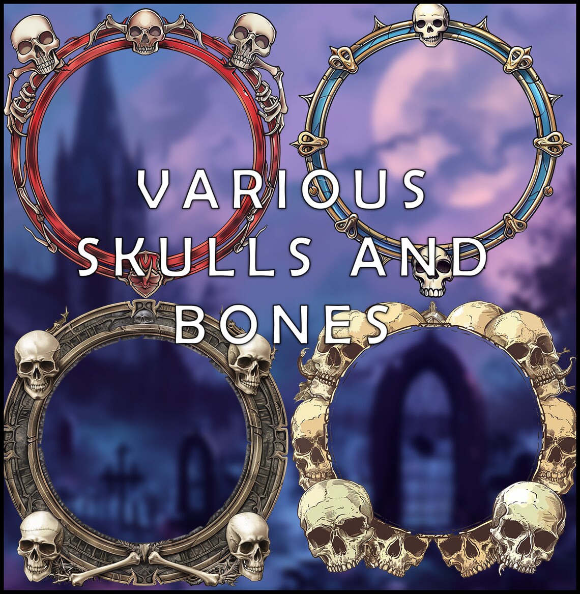 31 Skull and Bone TTRPG Token Frames for Vtts - Etsy