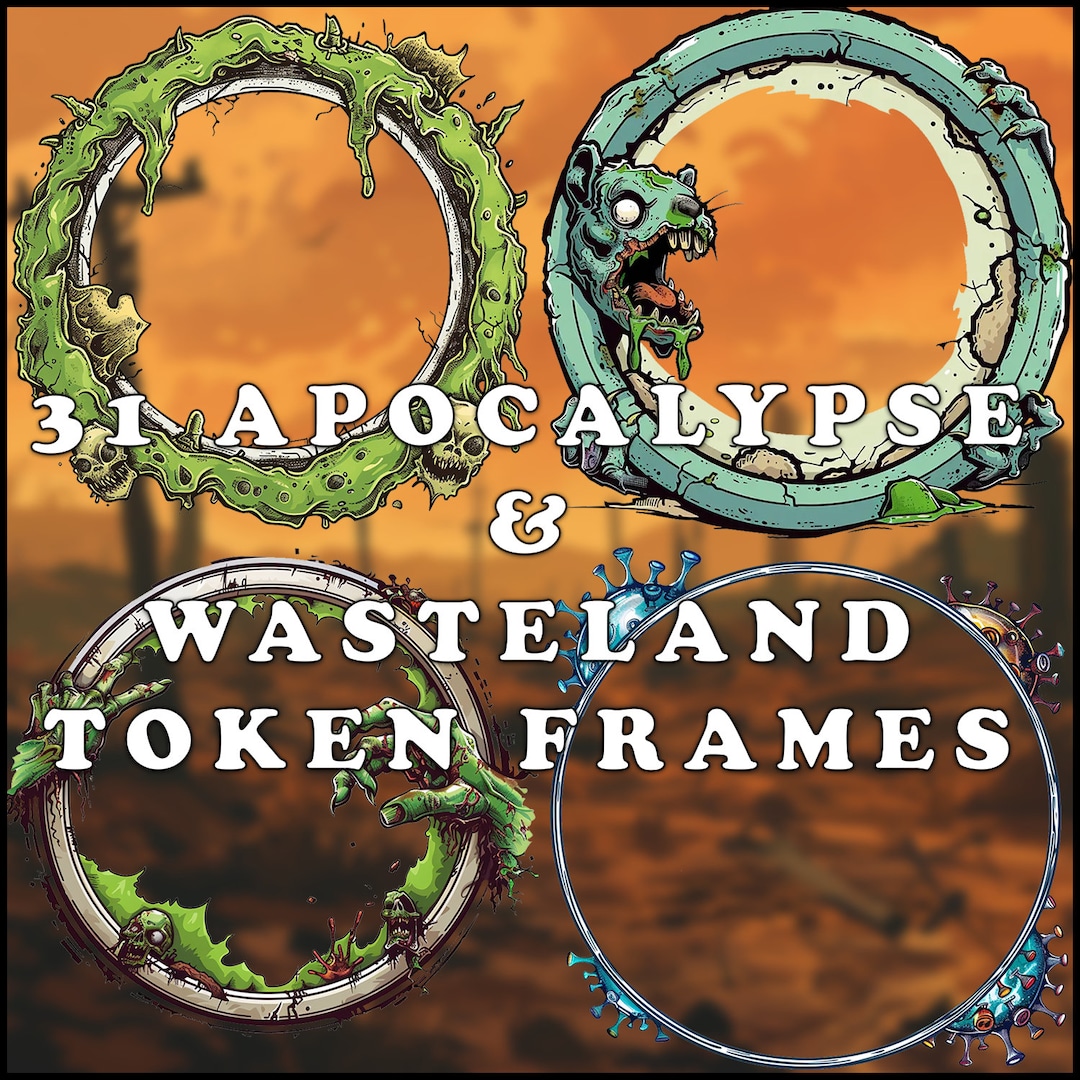 31 Zombie Apocalypse TTRPG Token Frames for Vtts - Etsy