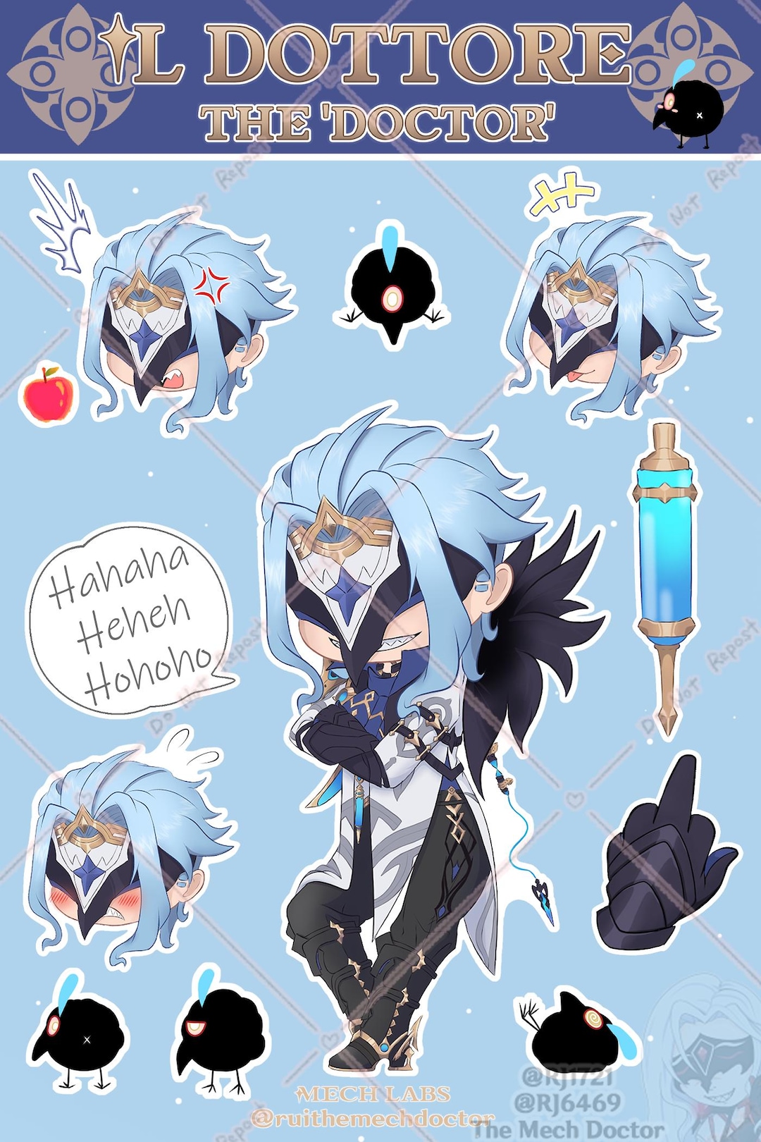 Il Dottore Chibi Sticker Sheet - Etsy