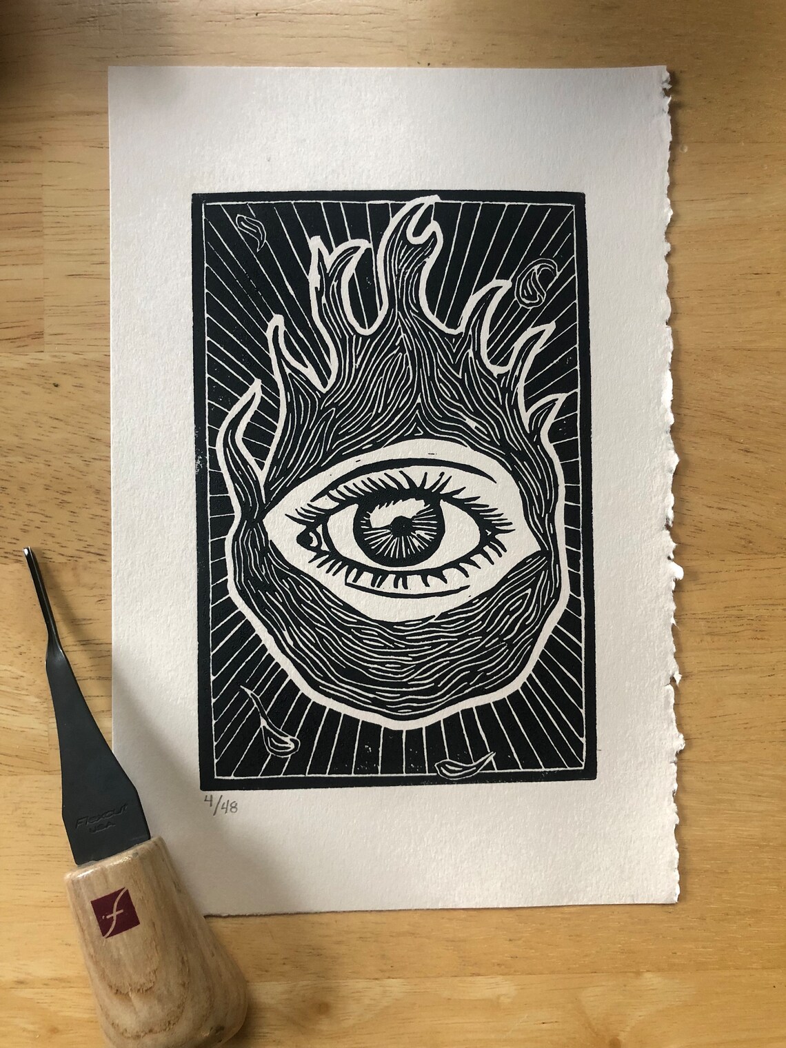 Revealed Lino Block Print - Etsy