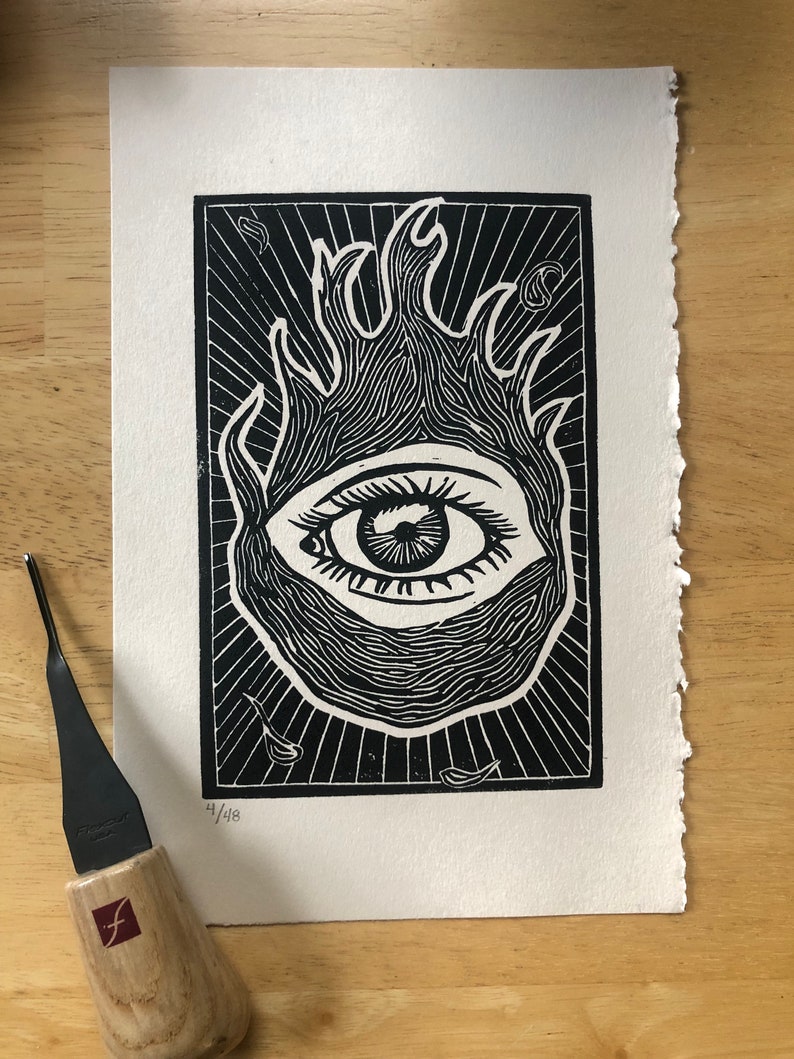 Revealed Lino Block Print - Etsy