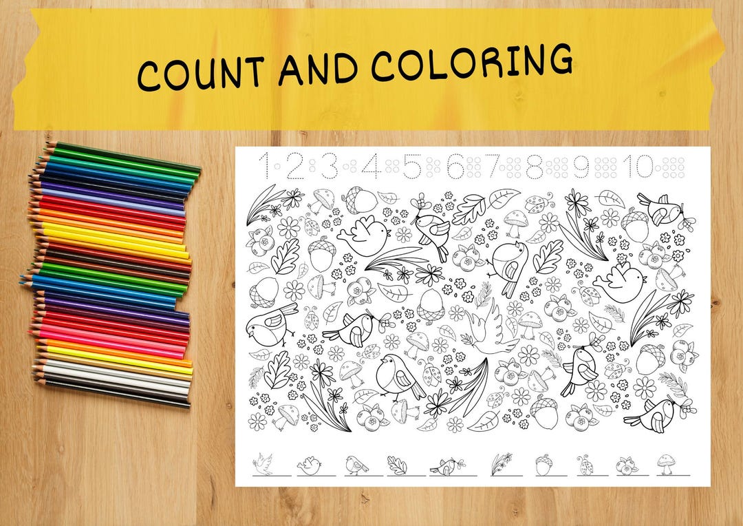Lets Count and Color Homeschool Printable Learning Activities Coloring ...
