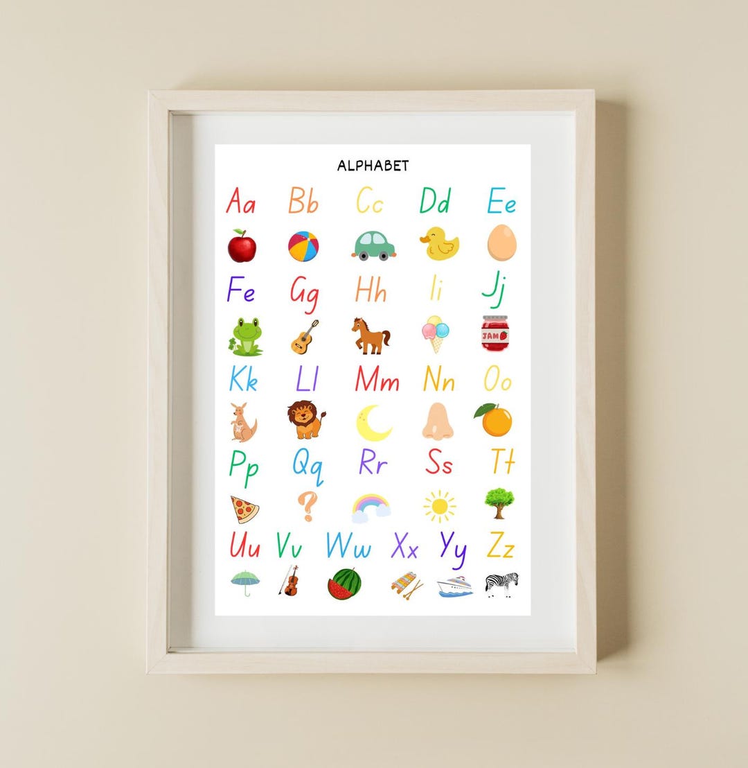 ABC Poster, Rainbow Alphabet Poster, Educational Printable, Playroom ...