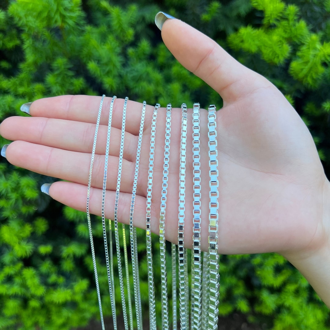 Square Box Chain Necklace , 925 Sterling Silver Box Chain , Box Chain ...