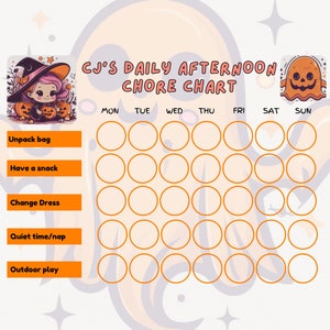 To Do List for Kids Halloween Daily Chore Checklist Kids Printable ...