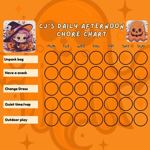 To Do List for Kids Halloween Daily Chore Checklist Kids Printable ...