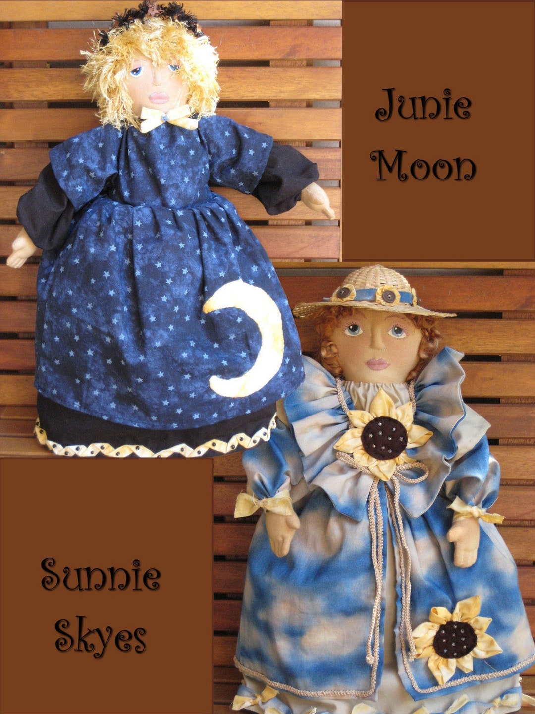 Sunnie Skyes and Junie Moon Folk Art Topsy-turvy Doll PDF Epattern - Etsy