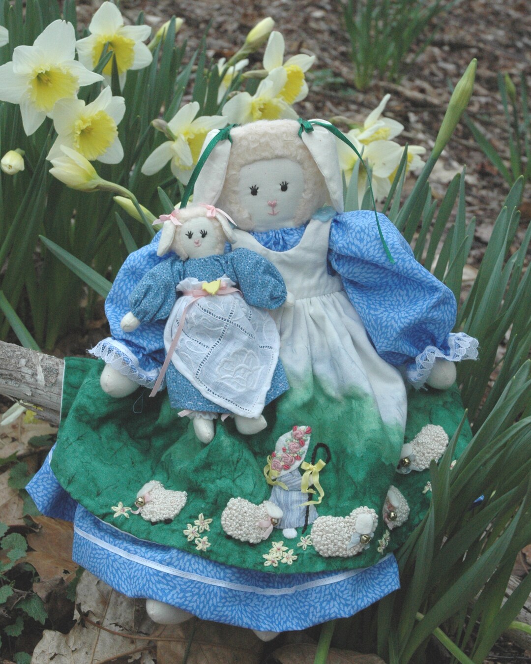 6 Inch Daisy and 14 Inch Poppy Sheep Girls, Cloth Doll PDF Epattern - Etsy