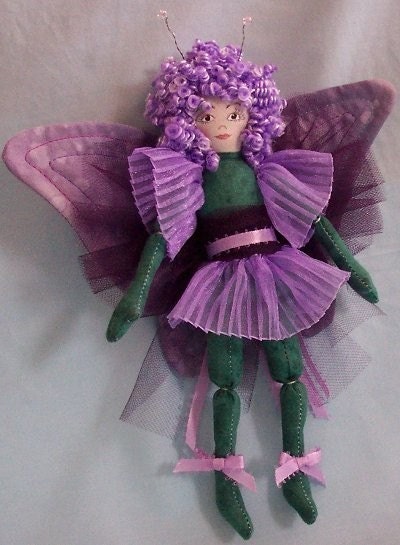 12" Flitter and 8" Flutter Faery Butterfly Girl Elves Cloth Fairy Doll ...