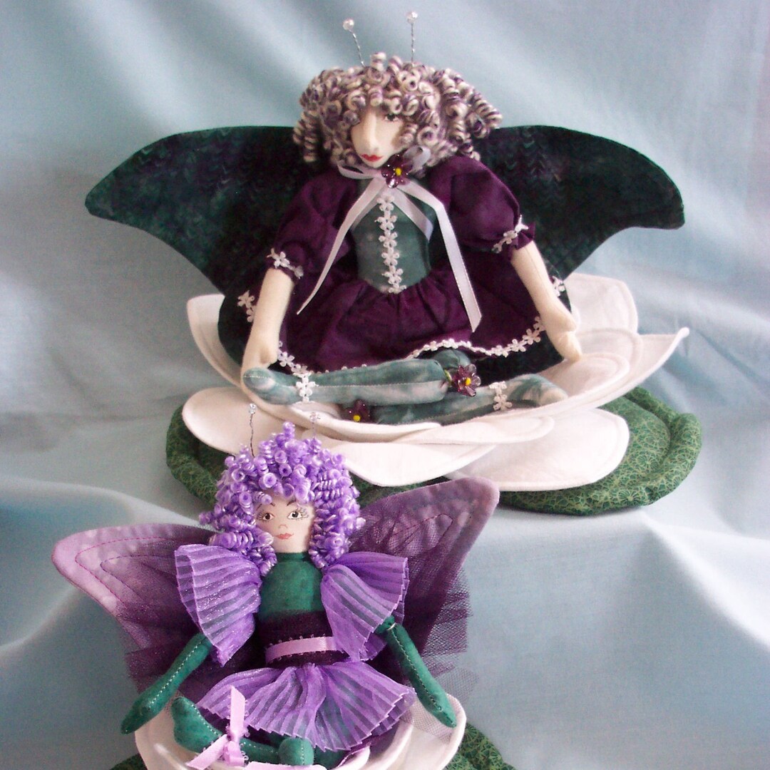 12" Flitter and 8" Flutter Faery Butterfly Girl Elves Cloth Fairy Doll ...