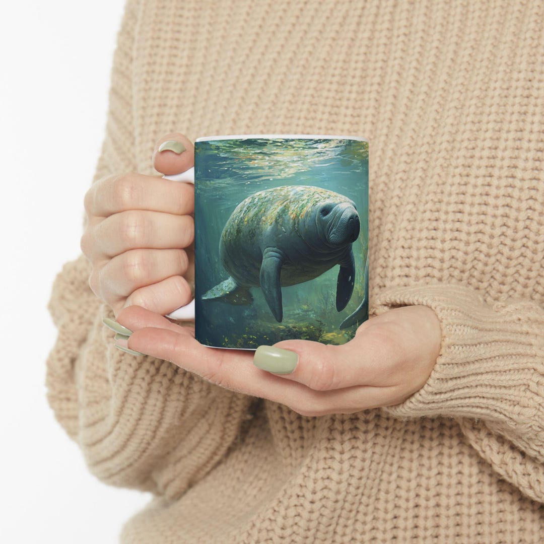 Manatee Underwater Scene Mug | Ceramic Coffee Cup - Etsy