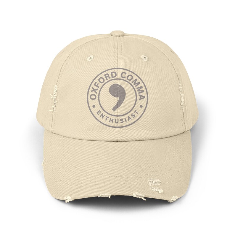 Oxford Comma Enthusiast Unisex Distressed Cap for Writers, Researchers ...