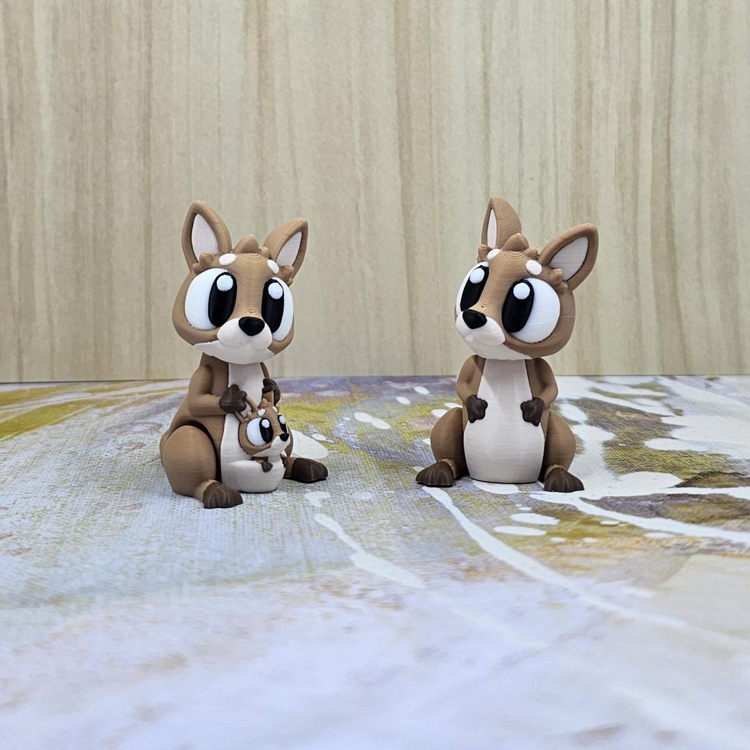 Mini Kangaroo Figurine | 3D Printed Australian Desk Toy or Keychain - Etsy