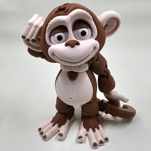 3D Printed Articulated Monkey Toy: Flexi Factory Design - Etsy