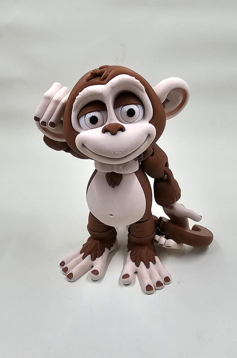 3D Printed Articulated Monkey Toy: Flexi Factory Design - Etsy