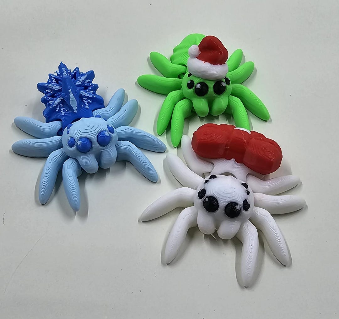 Tiny Christmas Spiders Articulated Mini 3D Printed Festive Seasonal - Etsy
