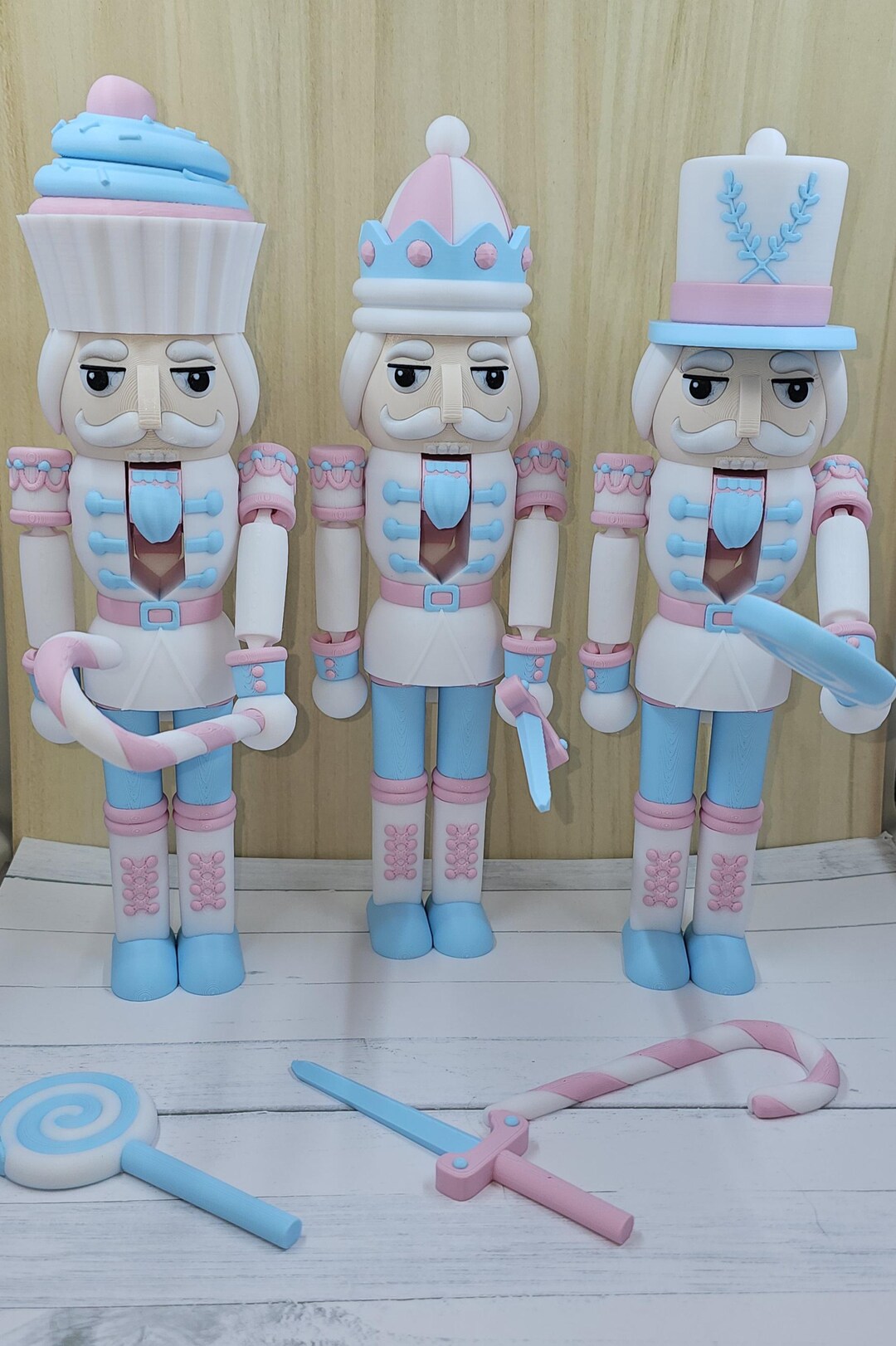 Candyland Nutcracker Figurine | Pastel Christmas Decor With Accessories ...
