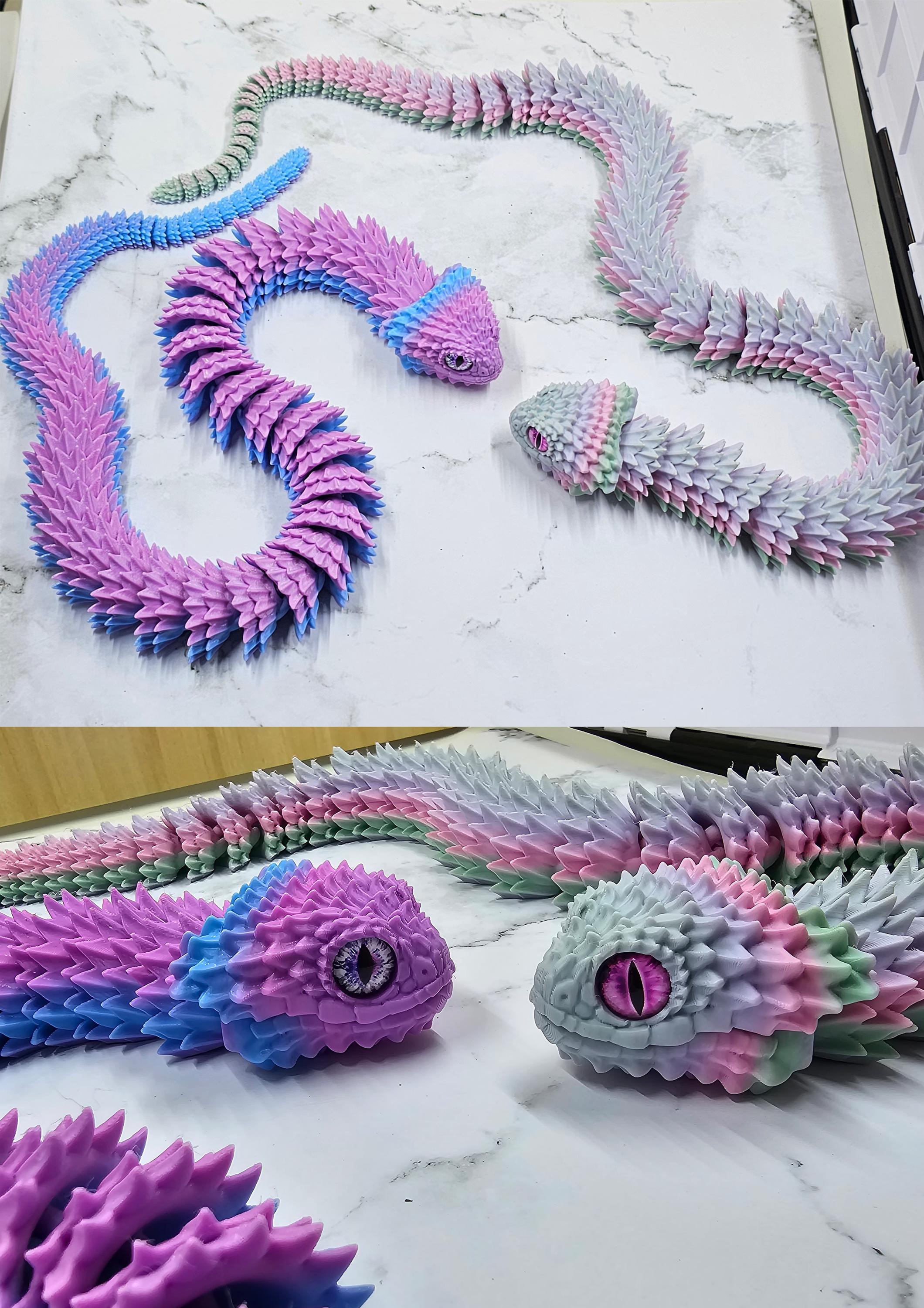Articulating Bush Viper Snake - 3D Printed With Glass Eyes | Unique ...