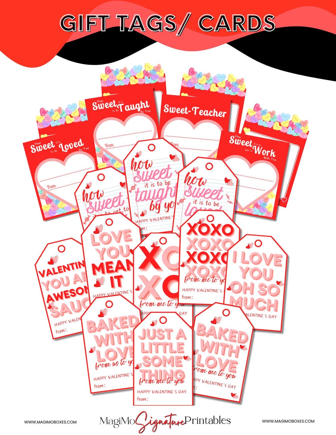 Valentine's Day Magimo Printable Teacher/friend/co-worker Gift Tags printable Digital File - Etsy