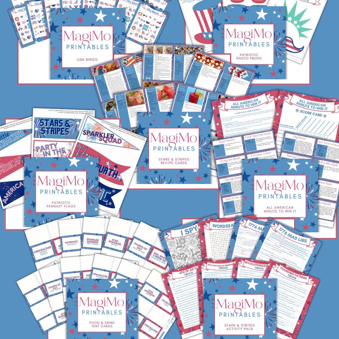Complete Stars & Stripes Printables for All Things USA - Magimo ...