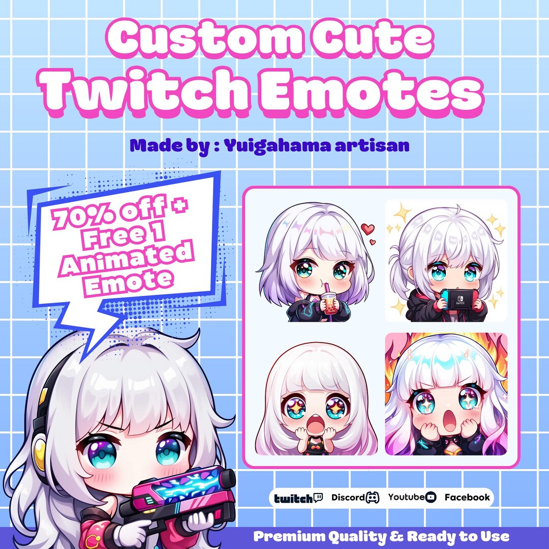 Custom Twitch Emotes Sticker Emote Twitch Emote for Streamer YCH Animal ...