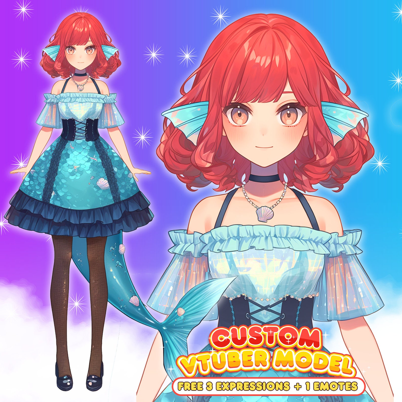 CUSTOM Vtuber Model for Commercial Use Vtuber Model Vtuber Character ...