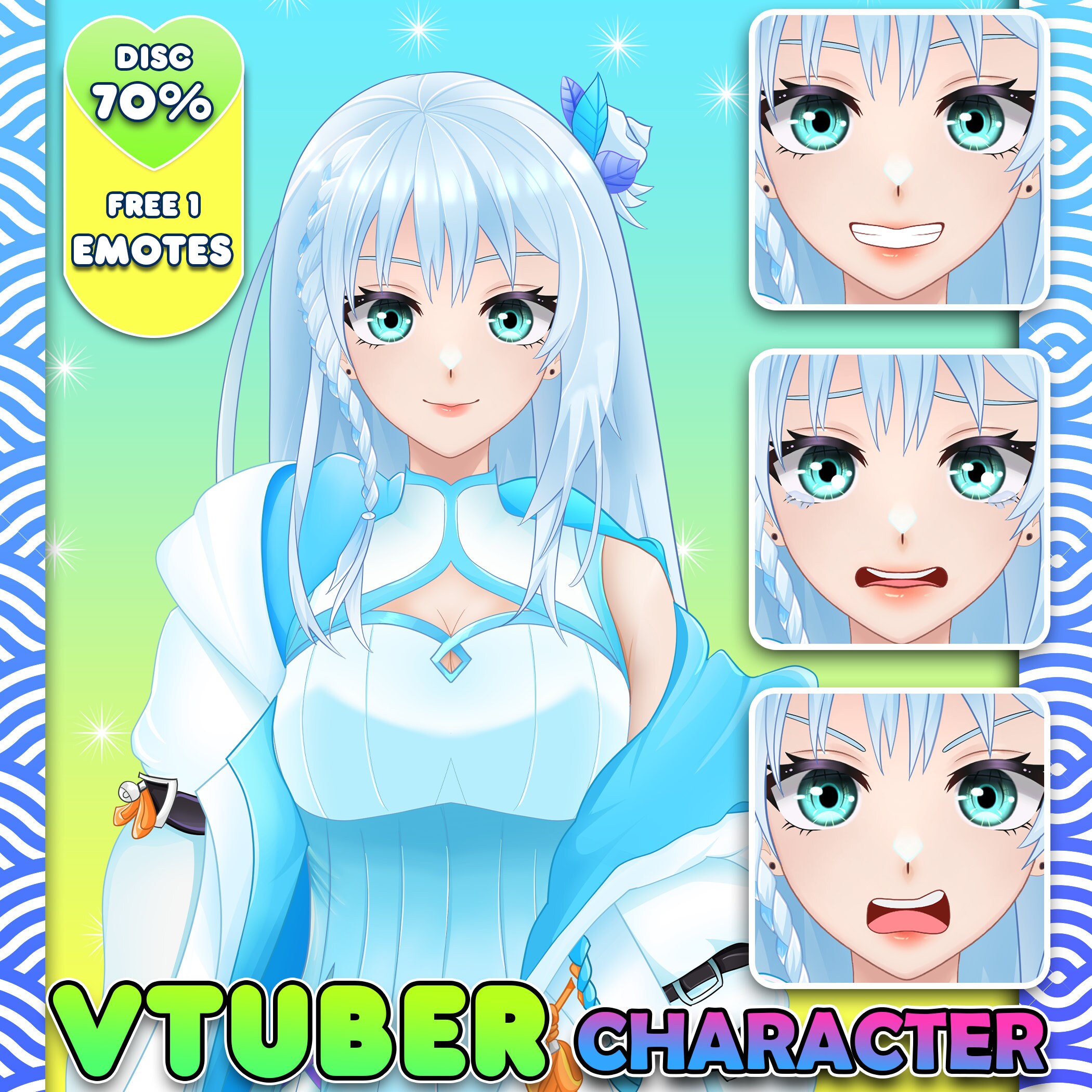 CUSTOM Vtuber Model for Commercial Use Vtuber Character Vtuber Model ...