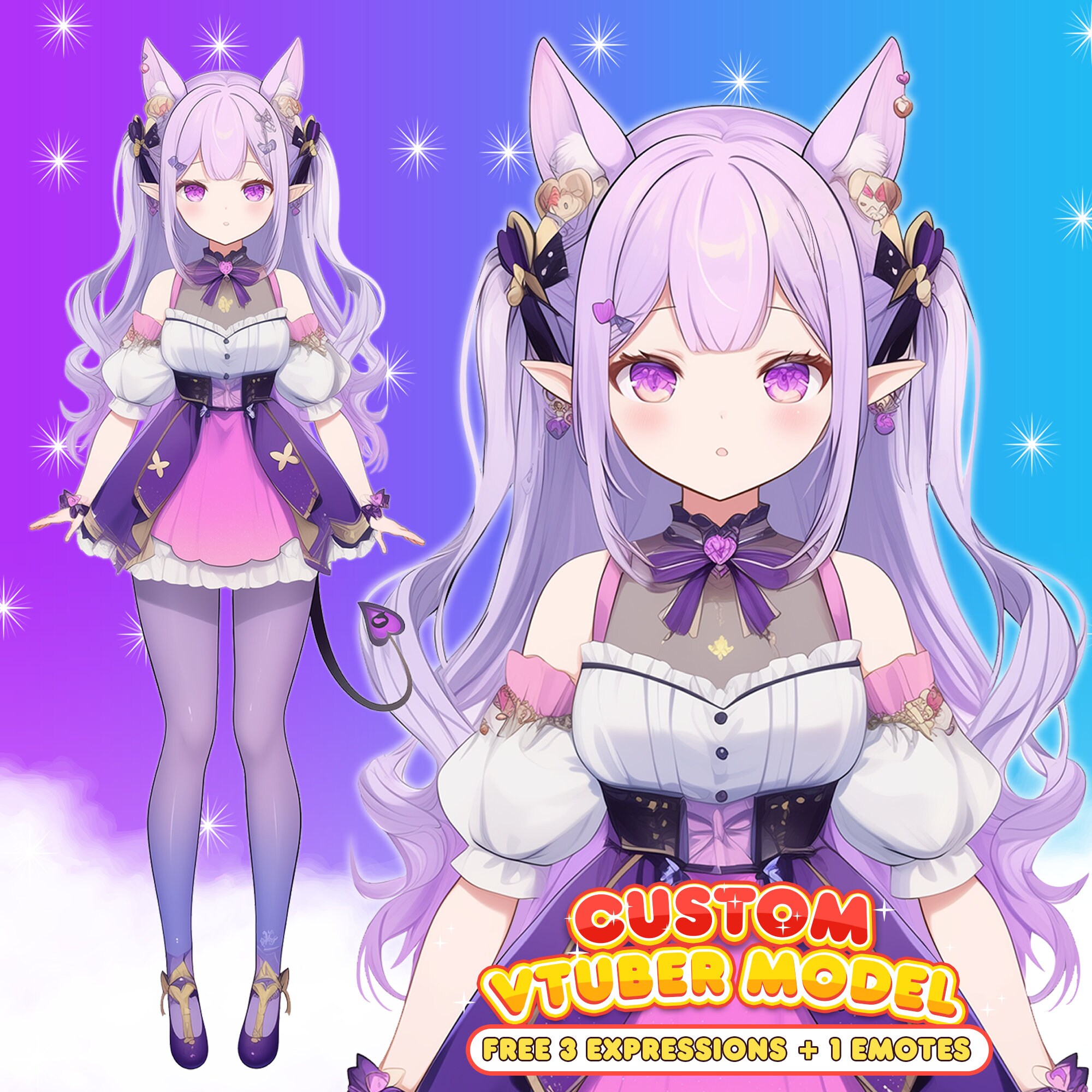 CUSTOM Vtuber Model for Commercial Use Vtuber Model Vtuber Character ...