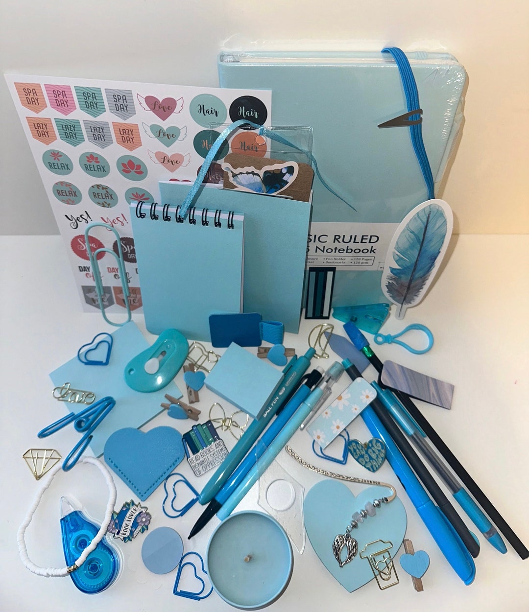 LIGHT BLUE- Writing/journal/stationery Bundle Box With Matching ...