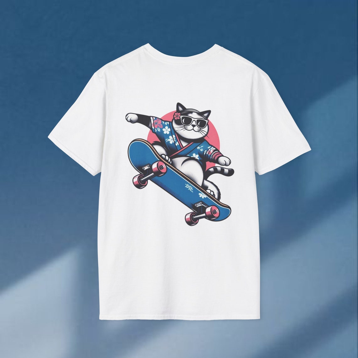 Skateboarding Cat T-shirt | Gildan Oversized Graphic Tee | Bold, Fun ...