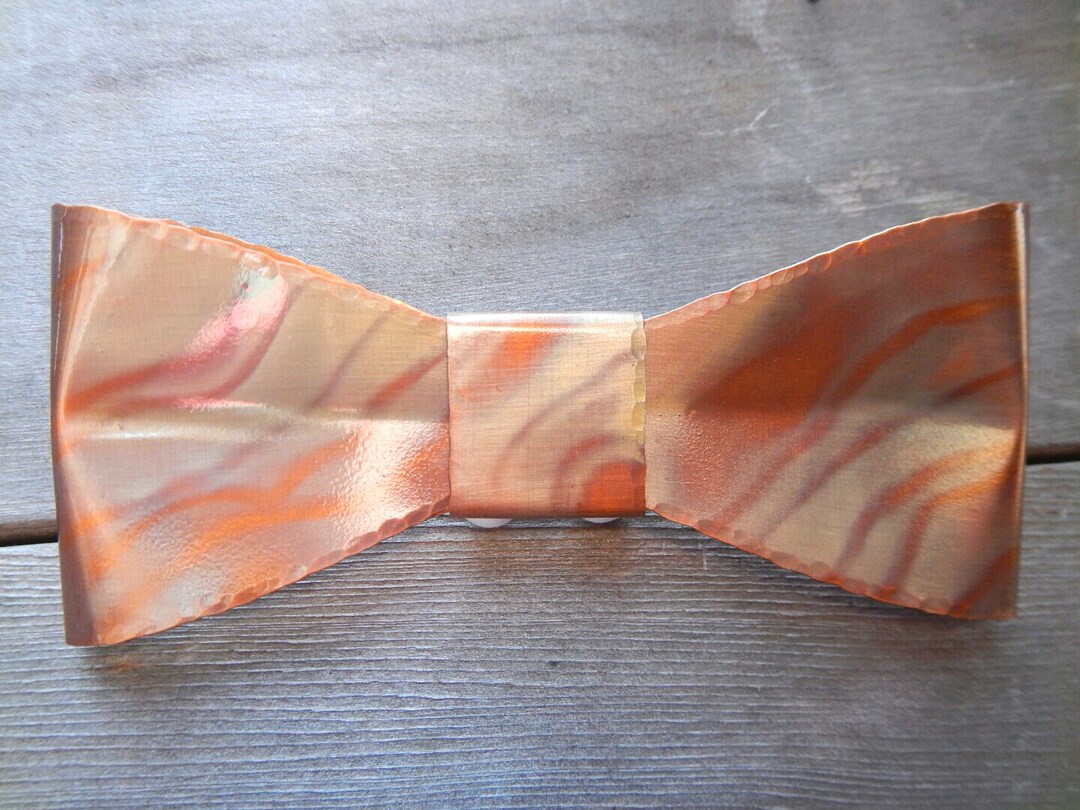 Orange Bow Tie, Hammered Copper Bow Tie, Metal Bow Tie, Copper Bowtie ...