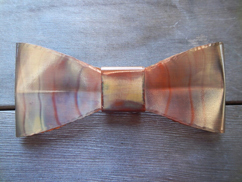 Pinstripe Bow Tie Hammered Copper Bow Tie Metal Bow Tie - Etsy