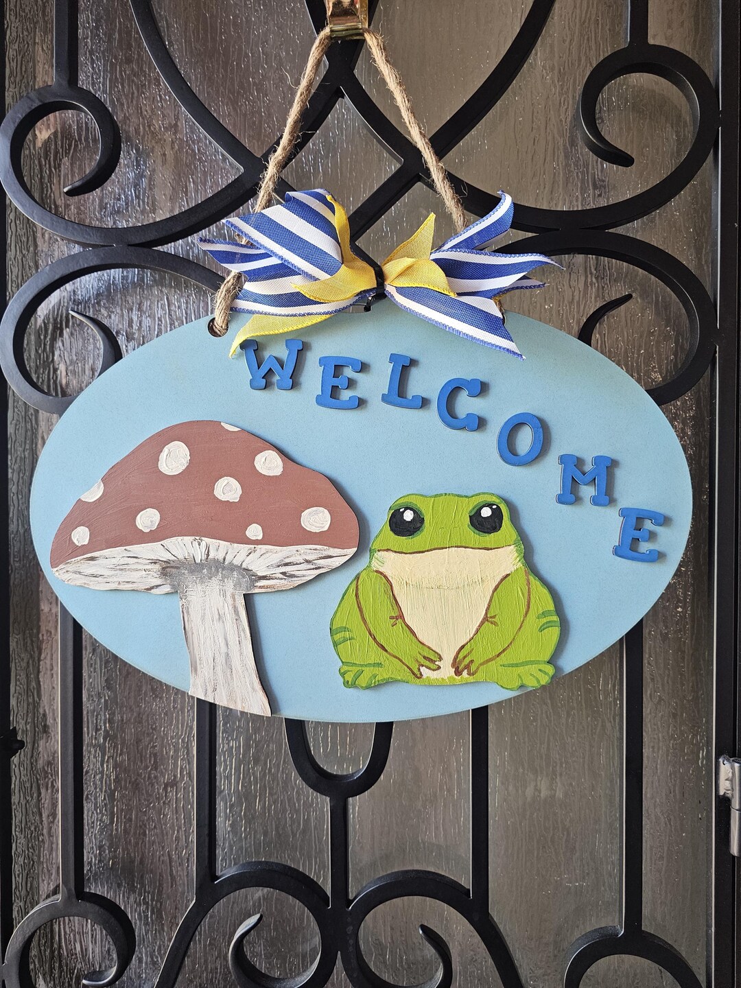 Toad and Mushroom Welcome Sign. - Etsy