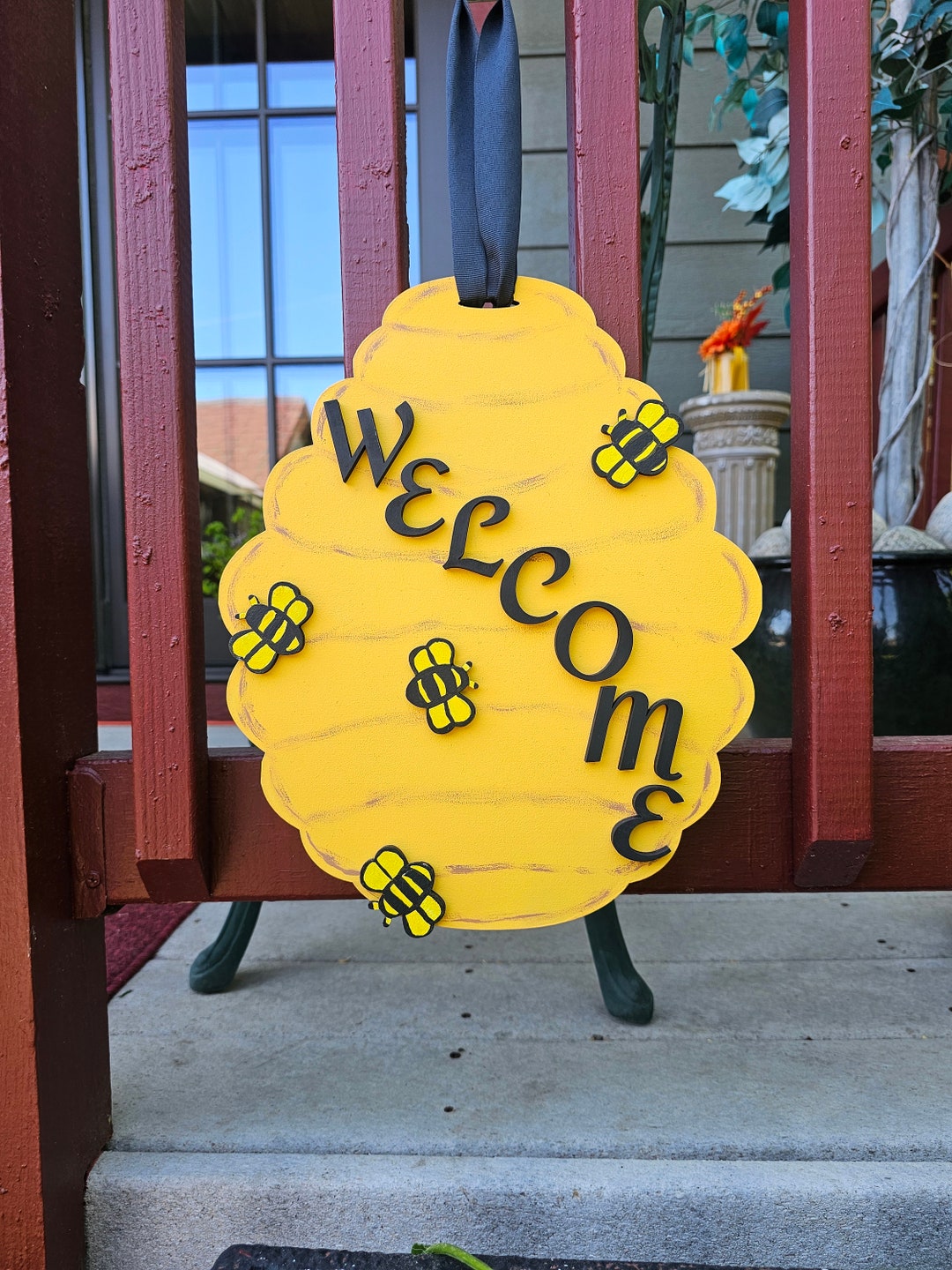 Welcome Bee Hive Sign - Etsy