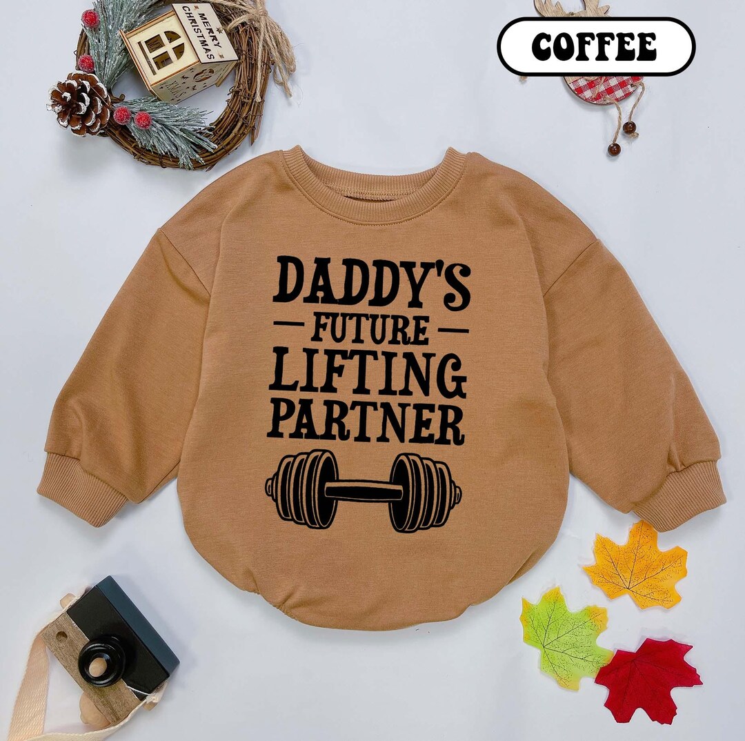 Daddy's Future Lifting Partner Baby Bodysuit, Gym Dad Gift, Cute Baby ...