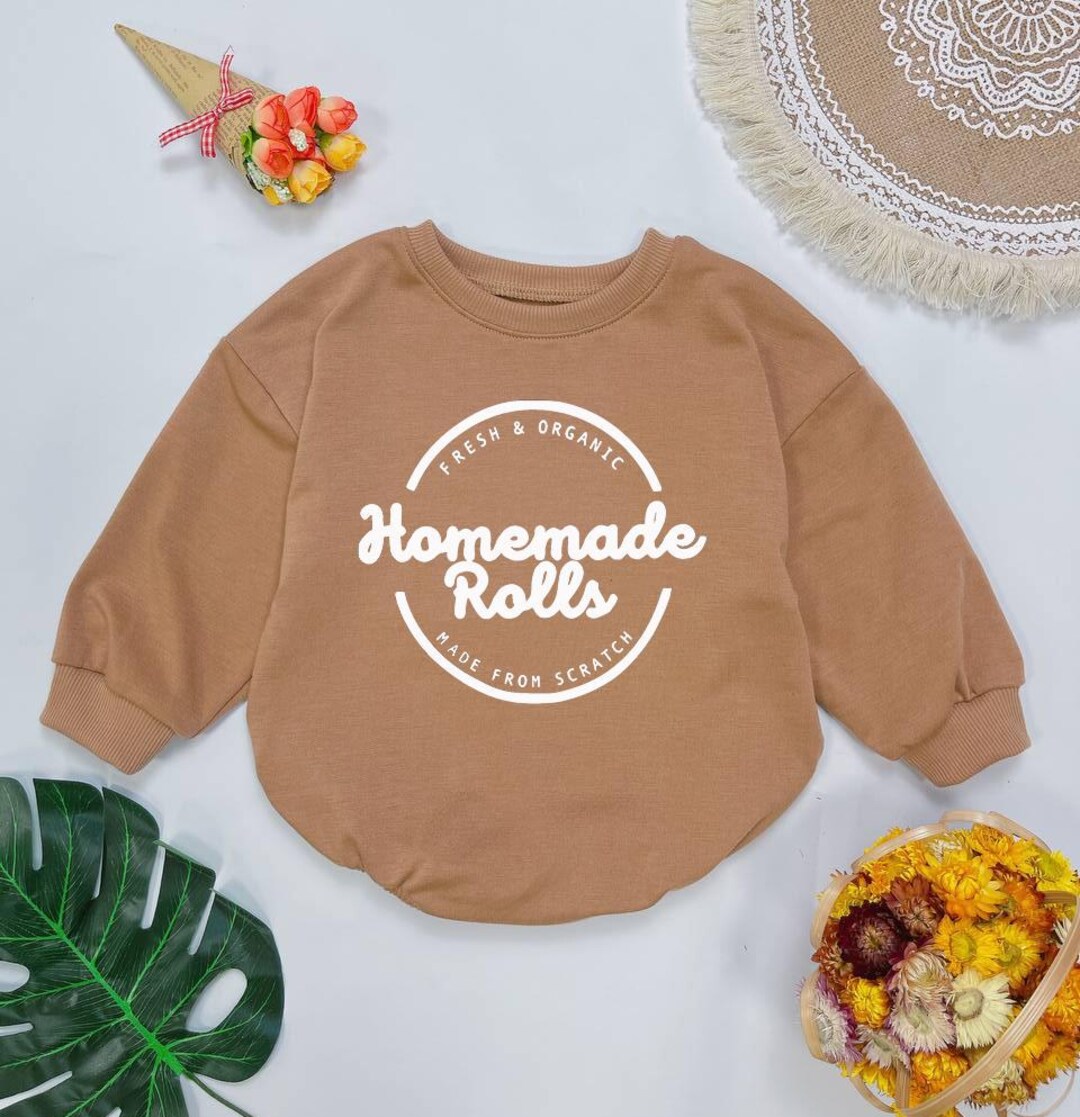 Homemade Rolls Baby Romper: Thanksgiving Bodysuit - Etsy
