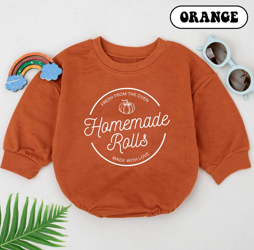 Rolls Are Homemade Pumpkin Baby Romper, Thanksgiving Baby Outfits ...