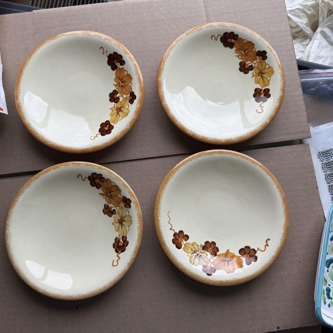 Vintage Set of 4 Meissen Handgemalt Plate Hand Painted German Porcelain ...