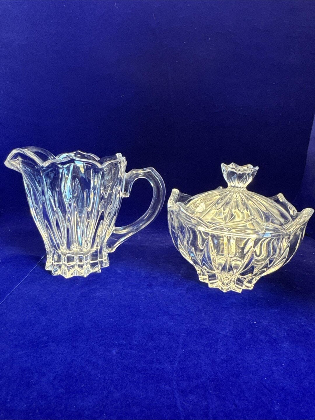 Vintage Gorham Cut Lead Crystal Lotus Pattern (C315) Covered Sugar and ...