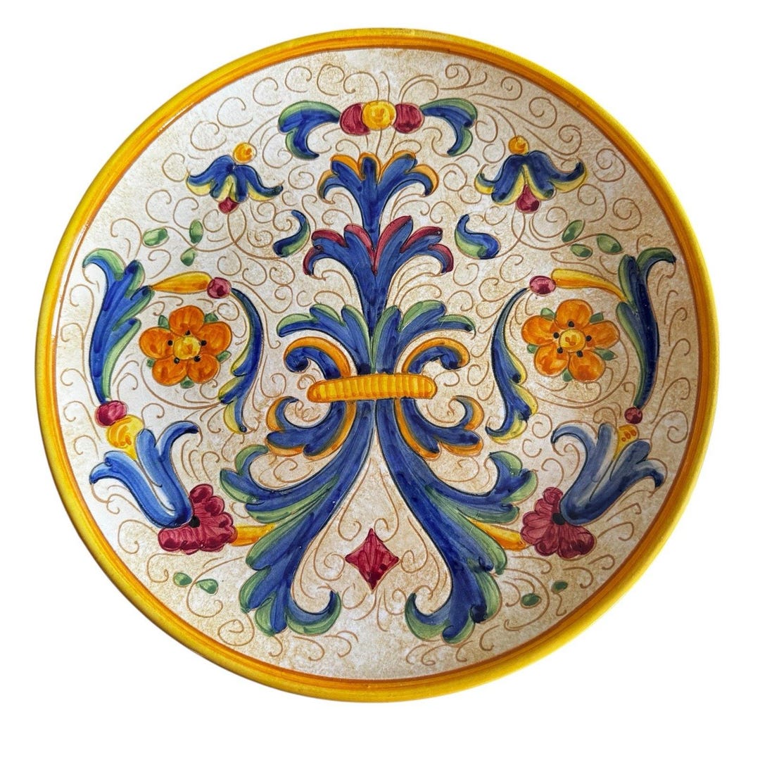 Vintage Deruta Ricco Pattern Pottery 12" Plate Made in Italy - Etsy