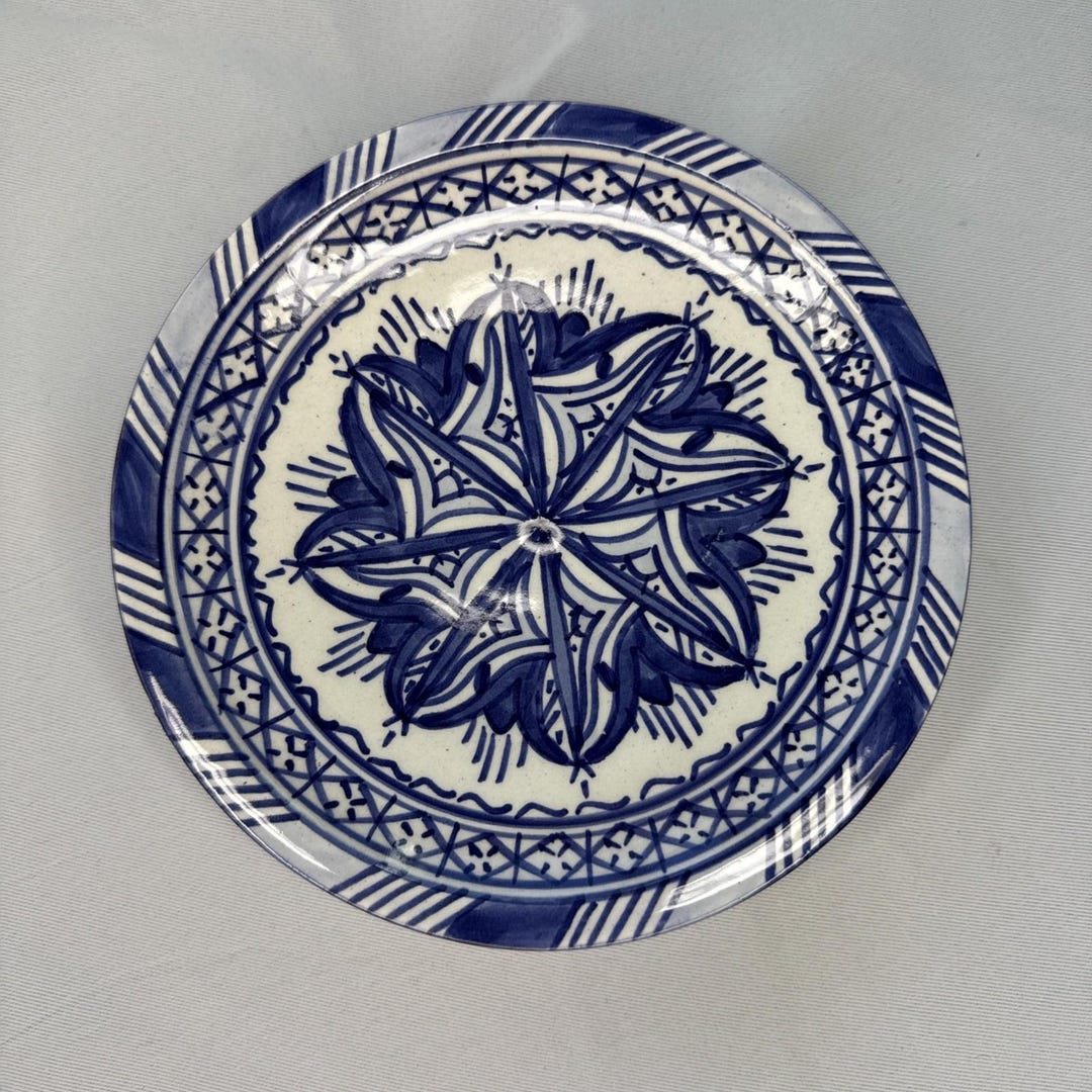 Vintage Signed FES Small Bowl Hand Made Hand Painted Morocco 7 Inch - Etsy