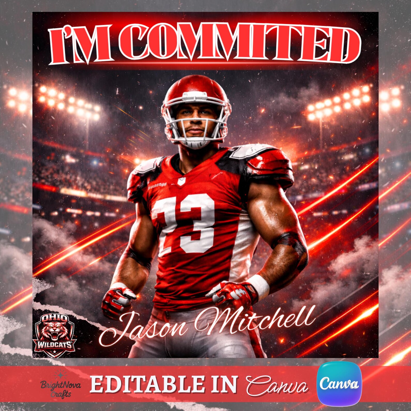 Sports Commitment Poster, Commitment Social Media Poster, High School ...
