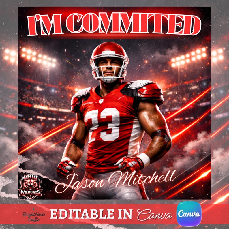 Sports Commitment Poster, Commitment Social Media Poster, High School ...