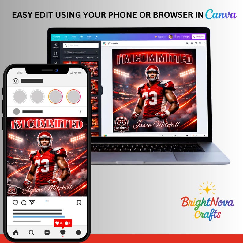 Sports Commitment Poster, Commitment Social Media Poster, High School ...