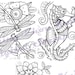 Dragonflies Seahorse Ladybug Set Digital Stamp Instant - Etsy