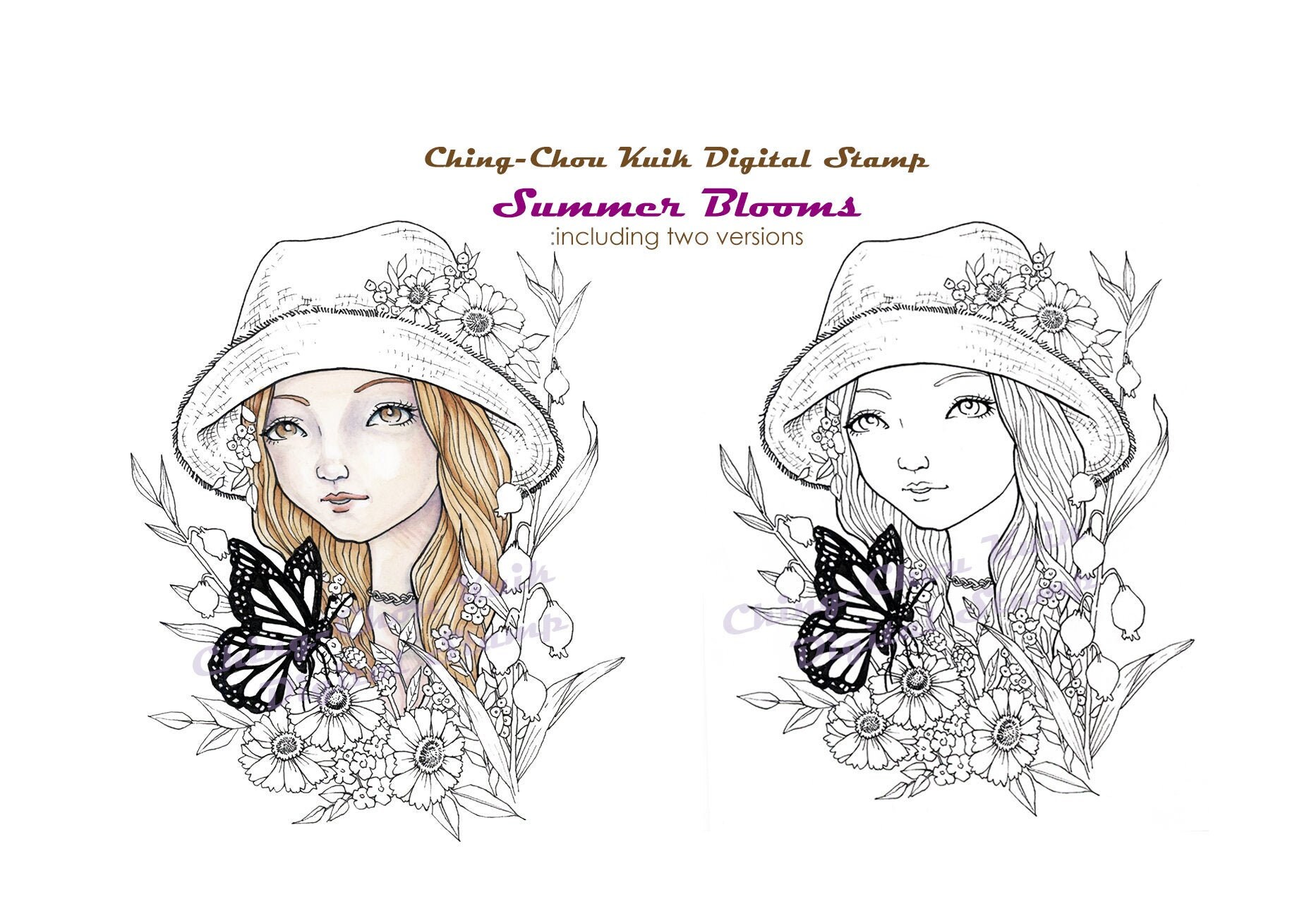 Summer Blooms Coloring Page PRINTABLE Instant Download - Etsy UK