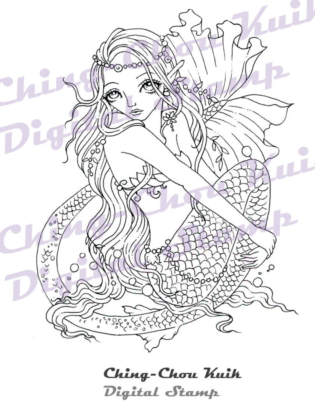 The Tender Angie Instant Download Digital Stamp / Ocean Sea Mermaid ...