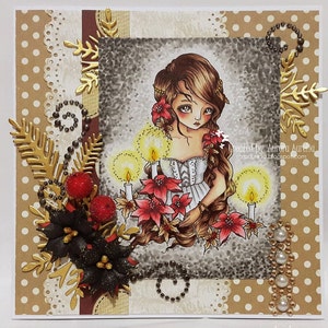 Lily in Christmas Instant Download / Xmas Holiday Candle Light Holly ...